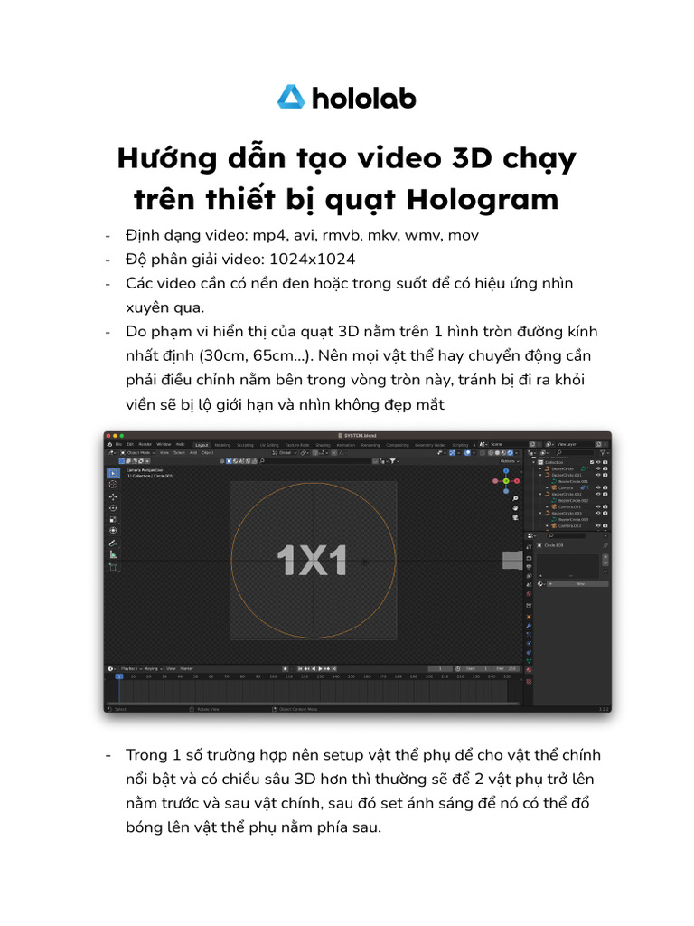 Huong Dan Thiet Ke Video 3D Chay Tren Quat Hologram | PDF