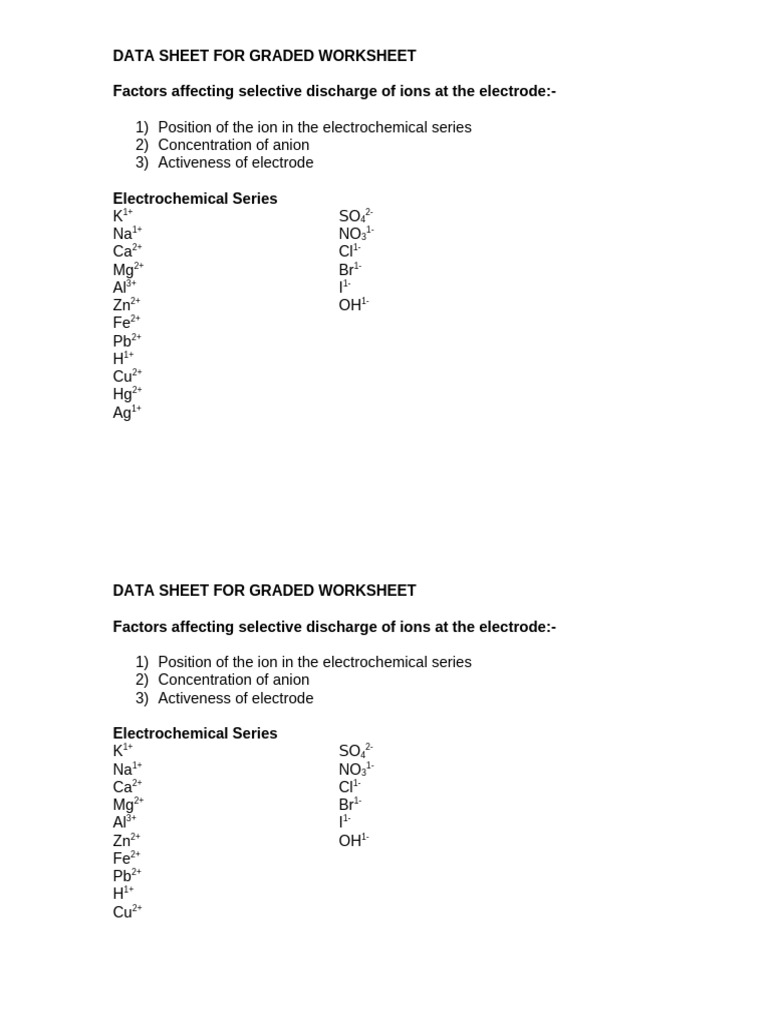 Data Sheet For Graded Worksheet | PDF | Teaching Methods & Materials ...