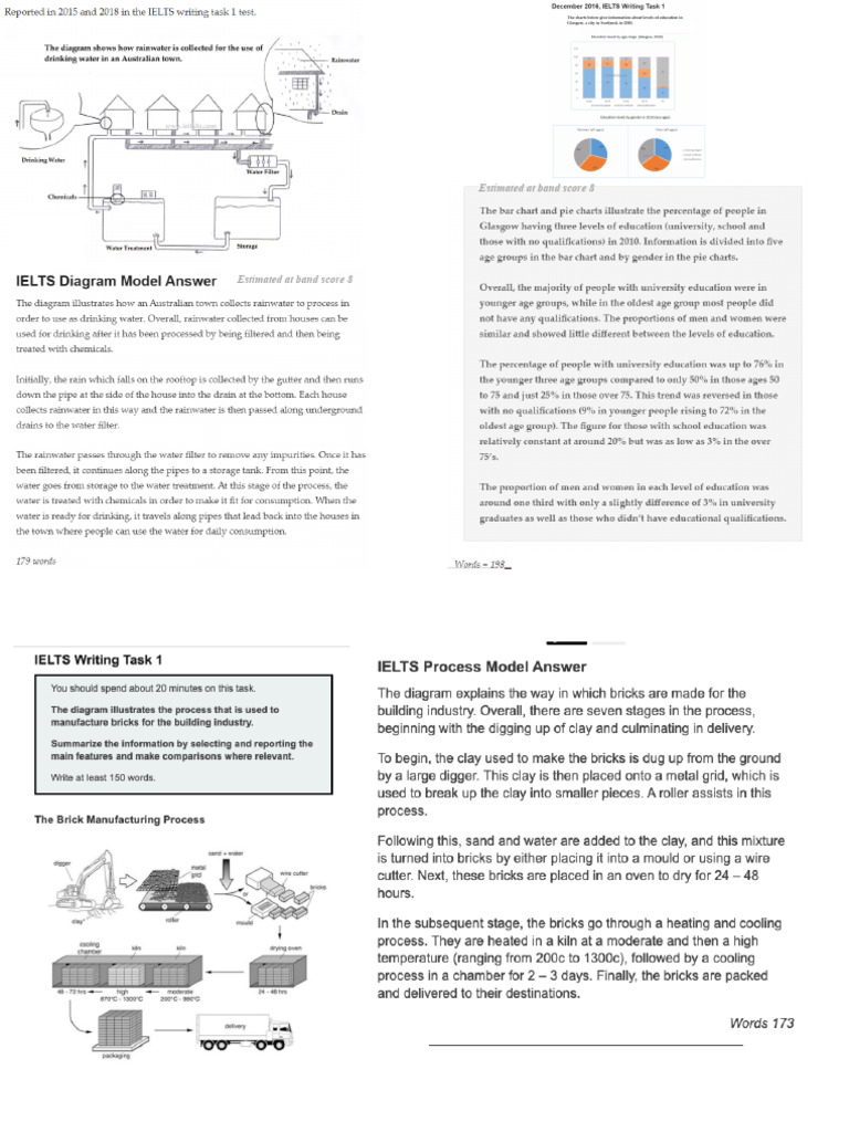 Past Paper Writing Task 1 Practices With Model Answers | PDF