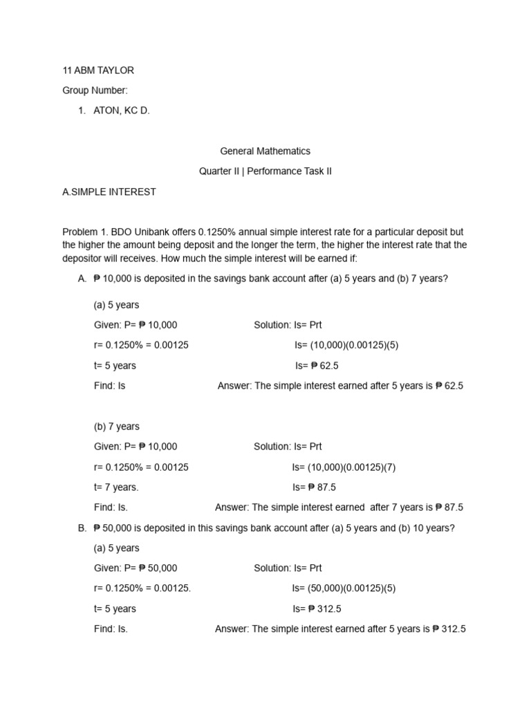 Gen Math | PDF | Interest | Compound Interest