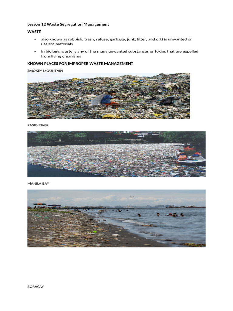 Lesson 12 Waste Segregation Management | PDF | Waste | Greenhouse Gas