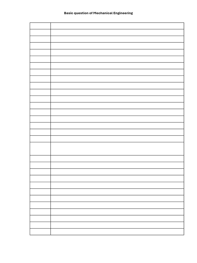 Basic Question of Mechanical Engineering | PDF | Heat | Viscosity