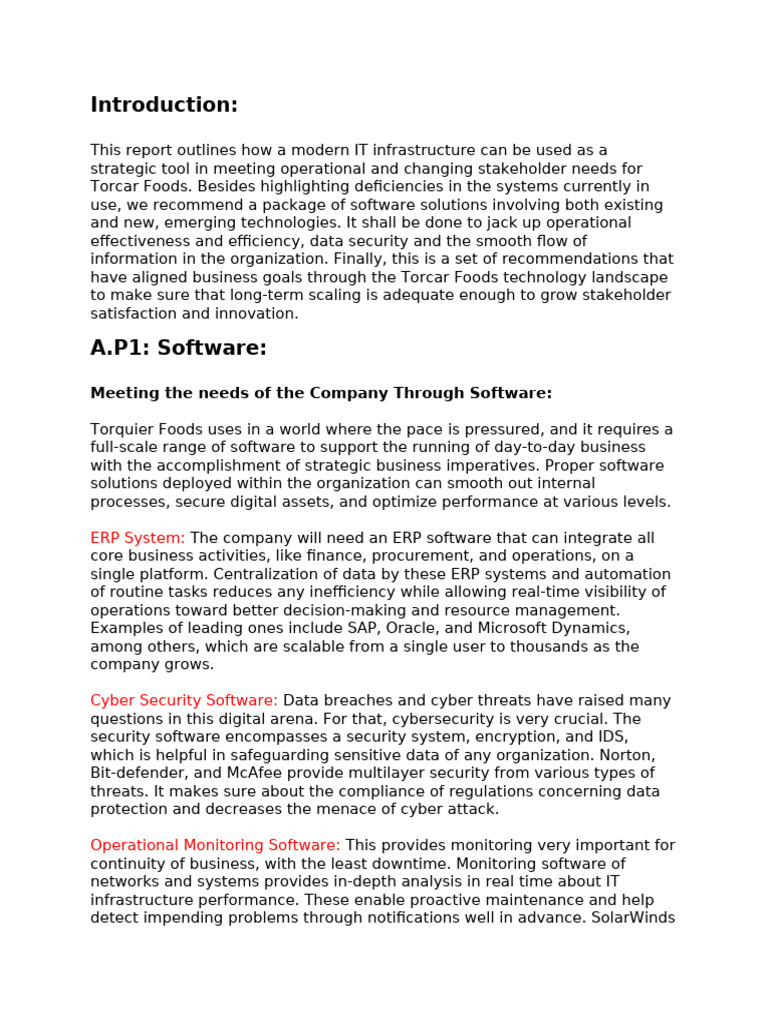 Meeting The Needs of The Company Through Software:: ERP System | PDF ...