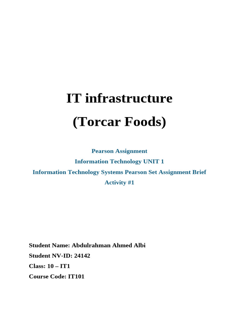 Pearson Assignment Information Technology 1 | PDF | Computer Network ...
