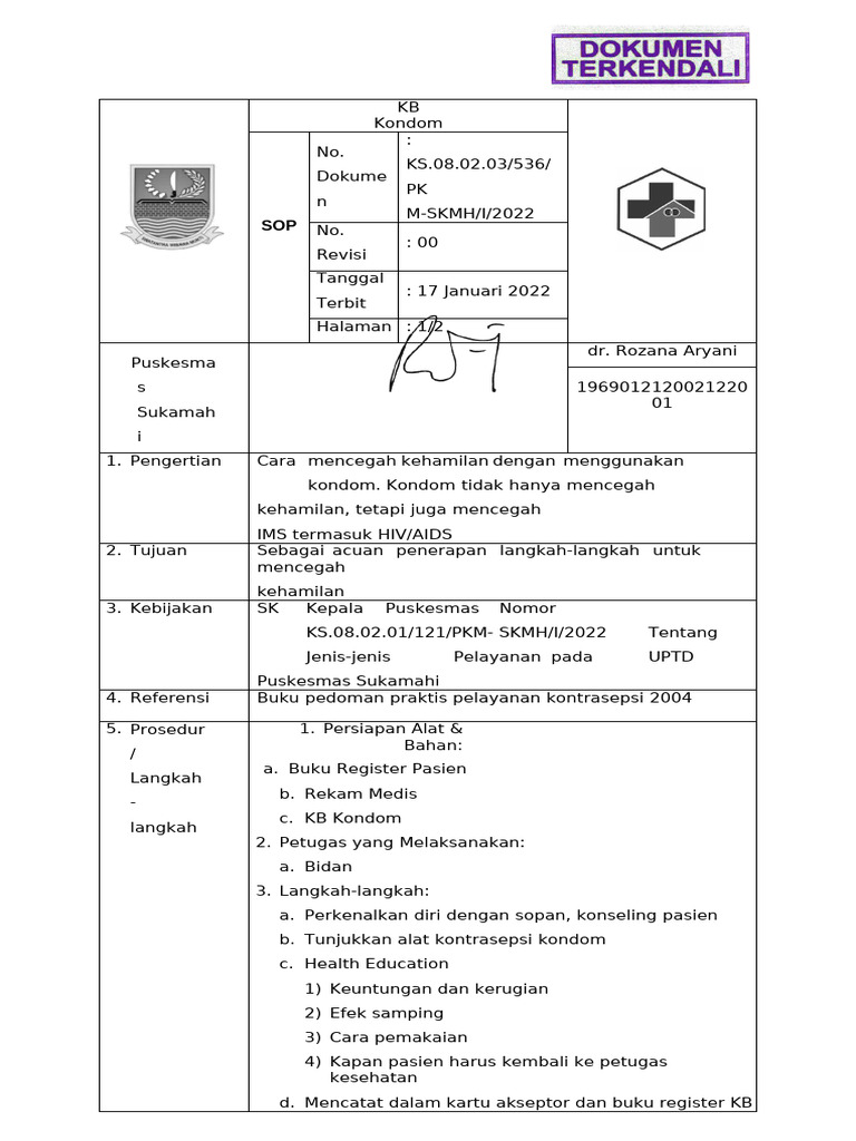 SOP KB Kondom | PDF