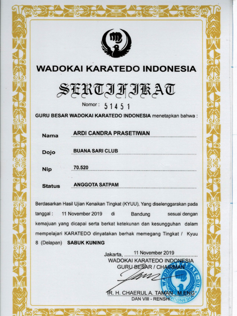 Sertifikat Beladiri | PDF