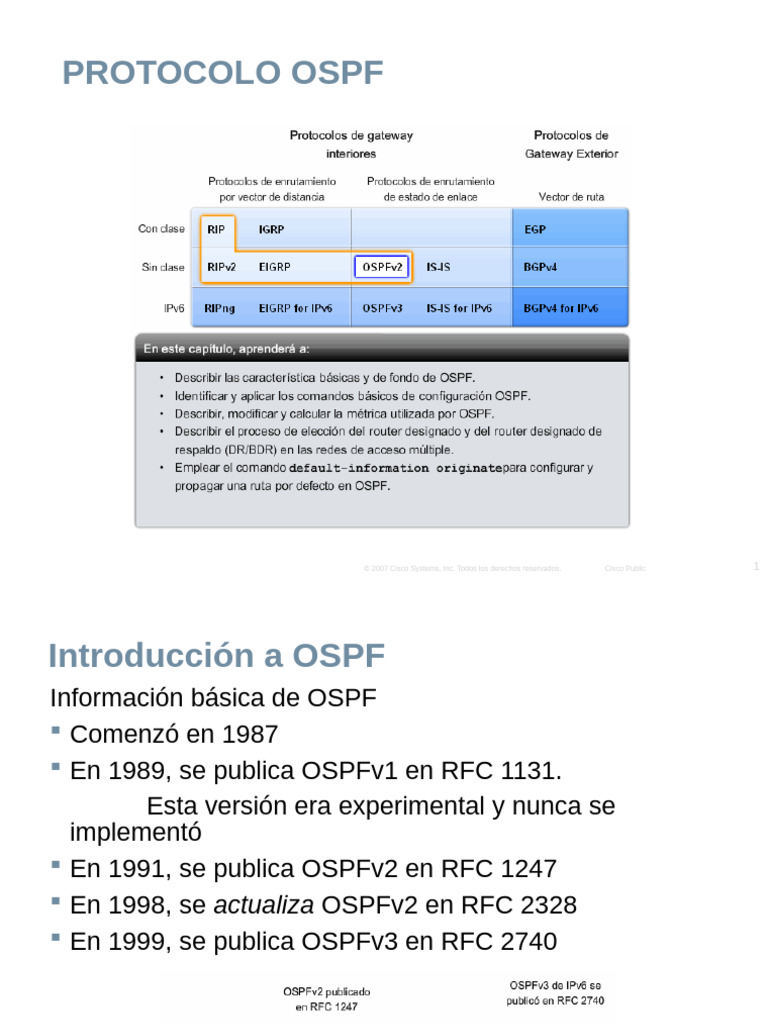 Capitulo 11 OSPF | PDF | Enrutador (Computación) | Protocolos de internet