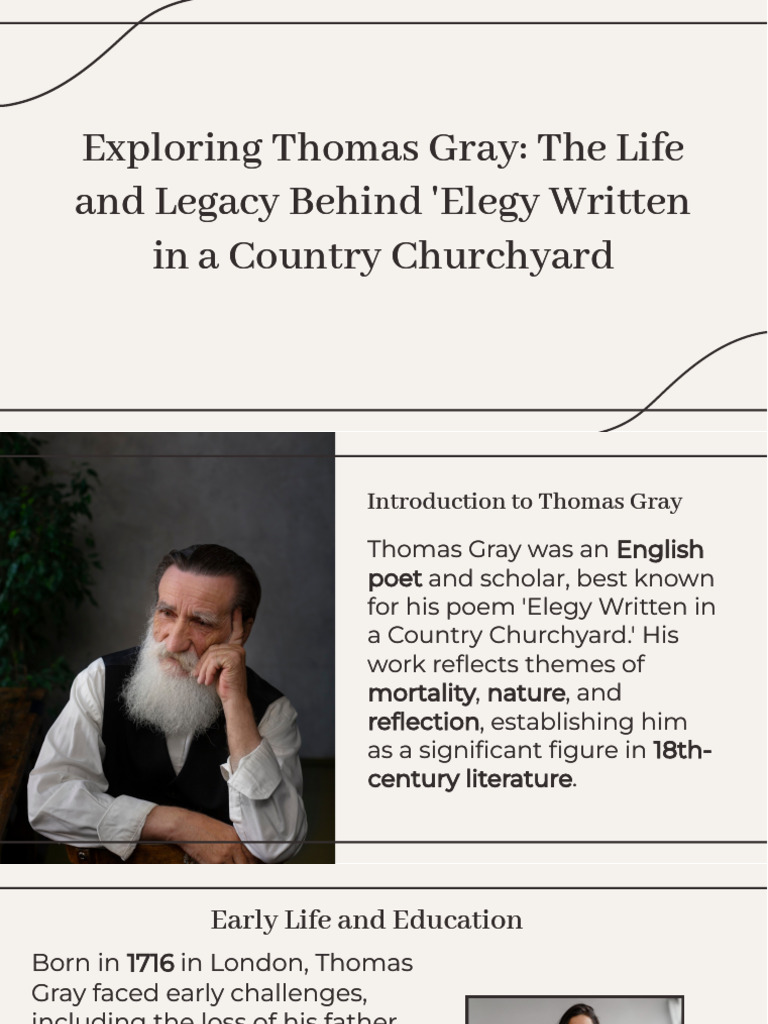 Slidesgo Exploring Thomas Gray The Life and Legacy Behind Elegy Written ...