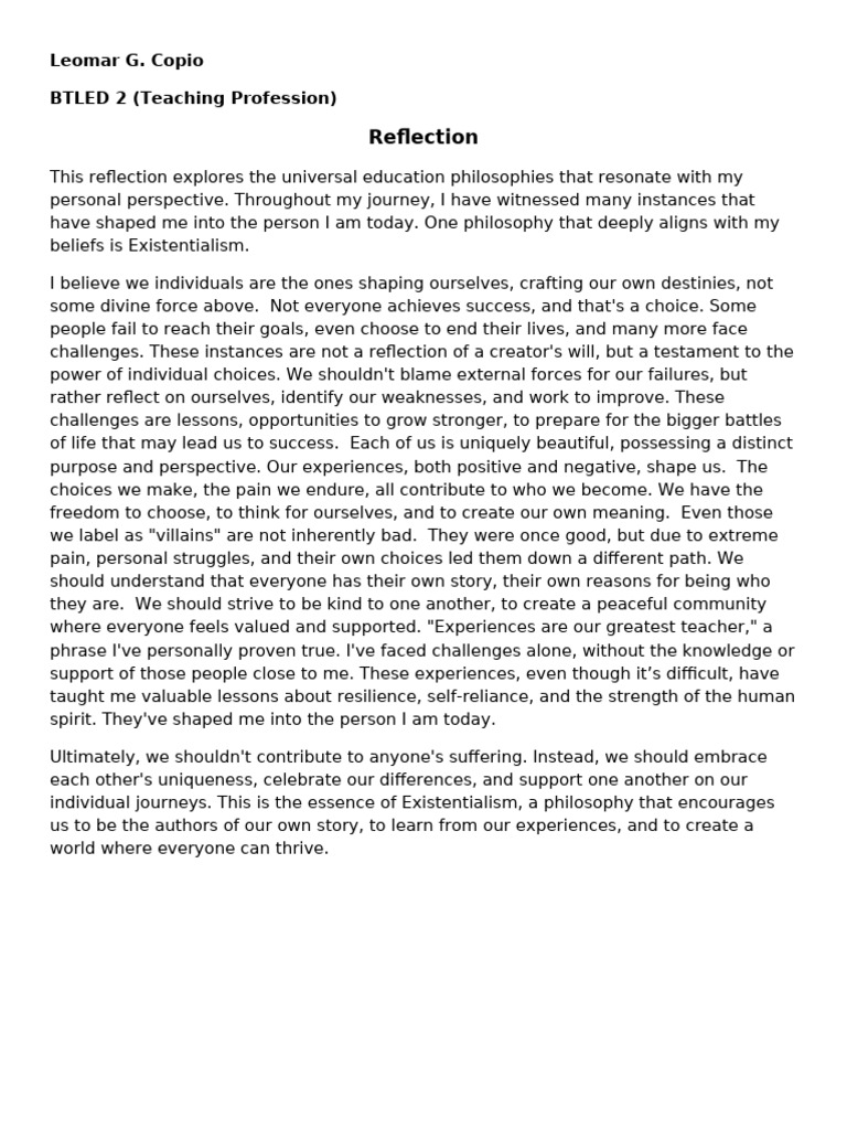 Reflection (TP) | PDF | Self-Improvement