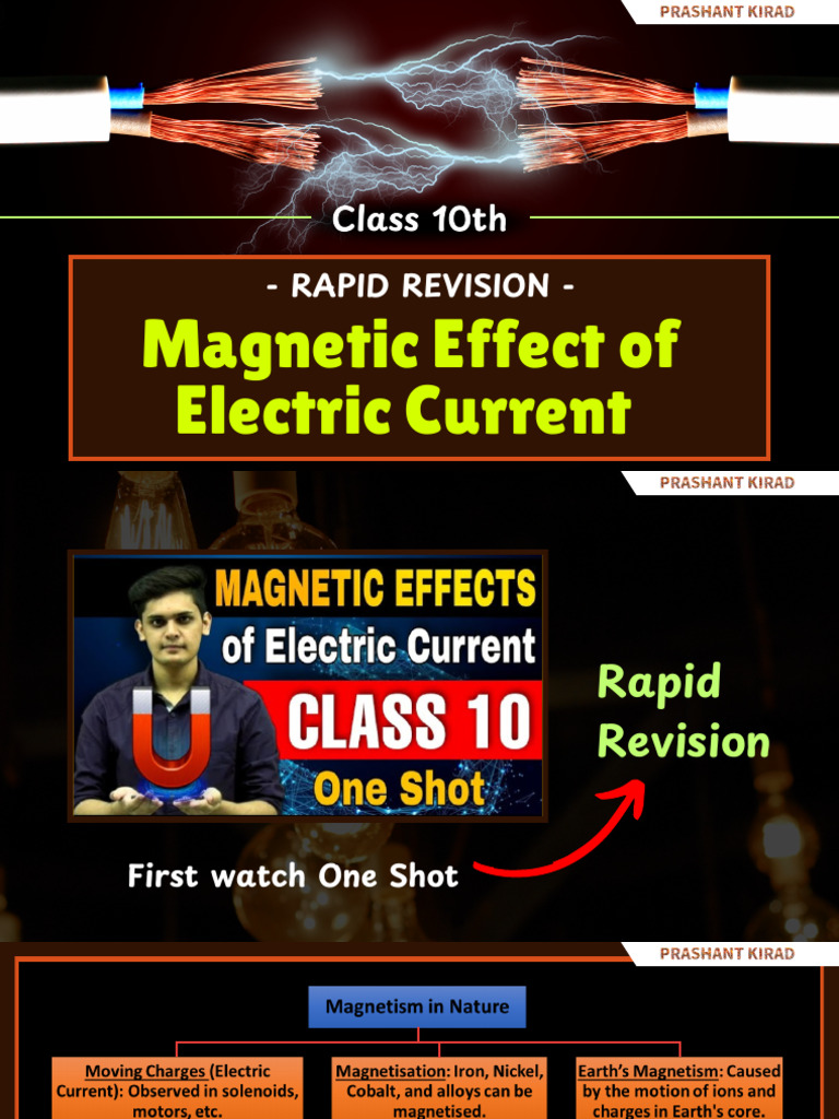 Rapid Revision - Magnetic Effects of Electric Current (Prashant Kirad) | PDF | Magnetism ...