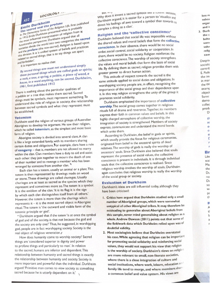 Emile Durkheim | PDF