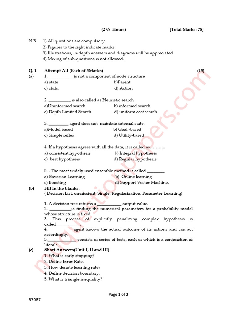Tybsc-Cs Sem5 Ai Nov18 | PDF