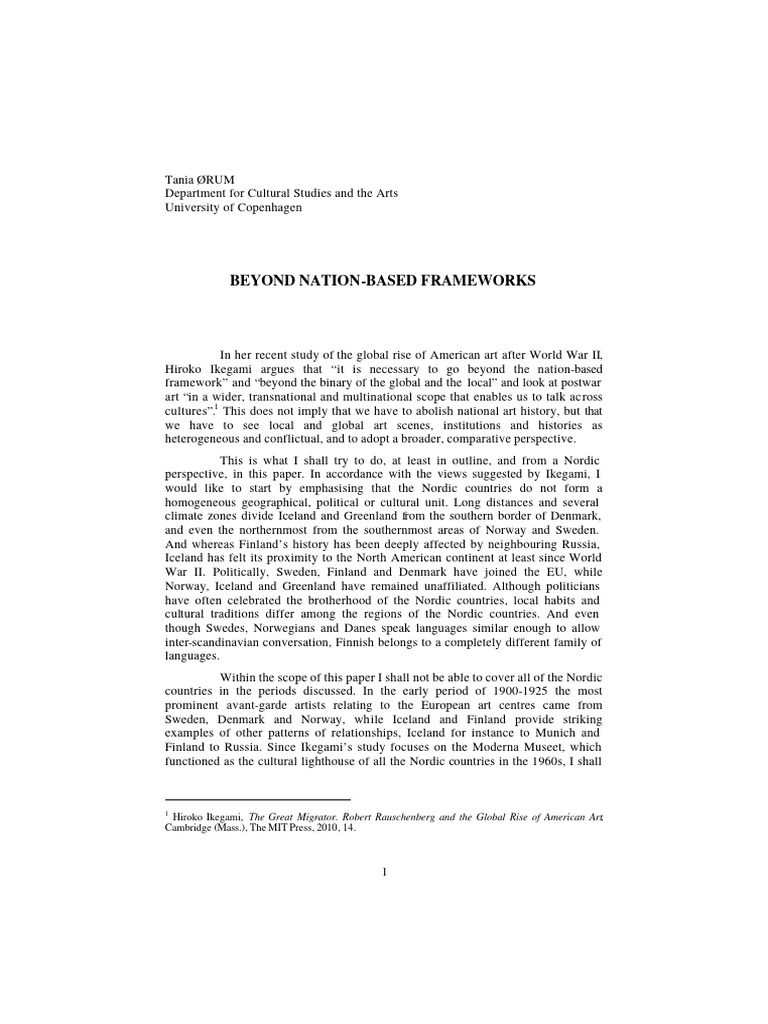 Beyond Nation Based Frameworks | PDF | Nordic Countries | Denmark