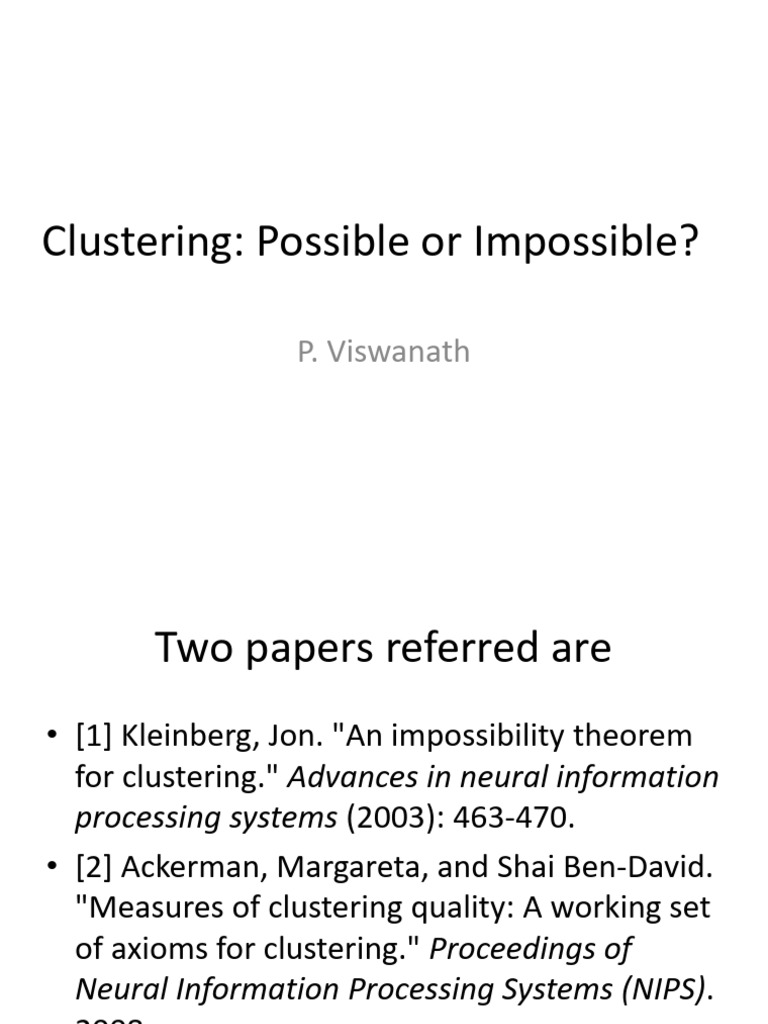 Lecture 17 | PDF | Cluster Analysis | Statistical Classification