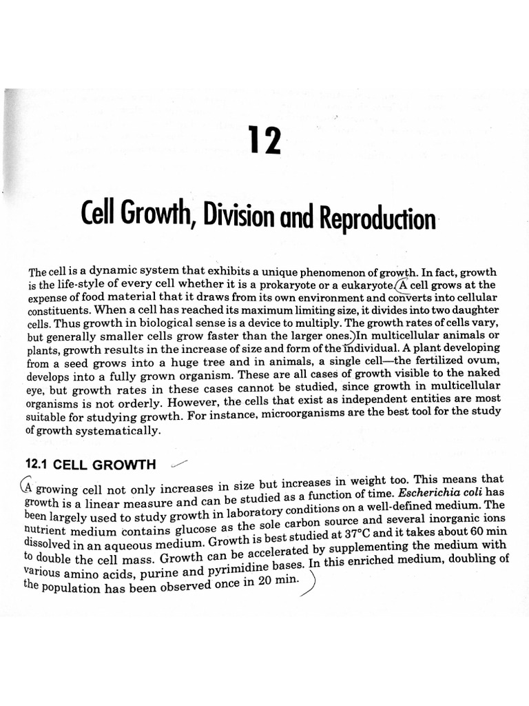 Cell Growth, Division & Reproduction | PDF