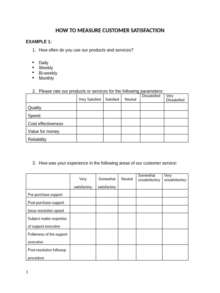 How To Measure Customer Satisfaction Pdf