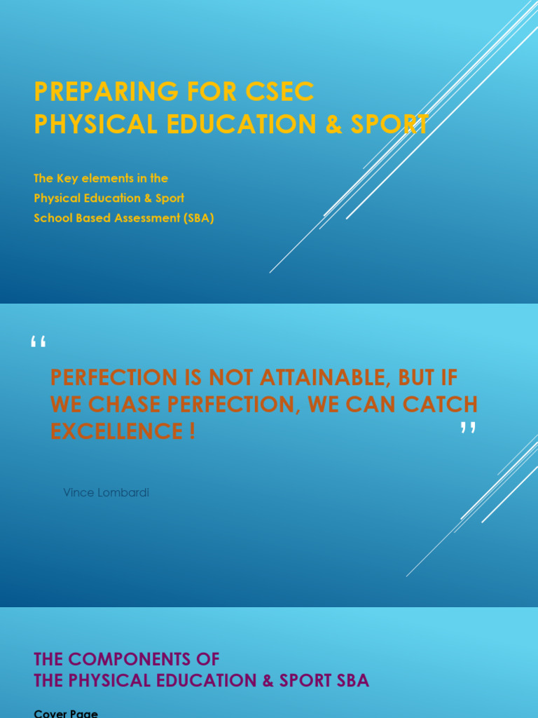 Preparing For CSEC PE SBA | PDF