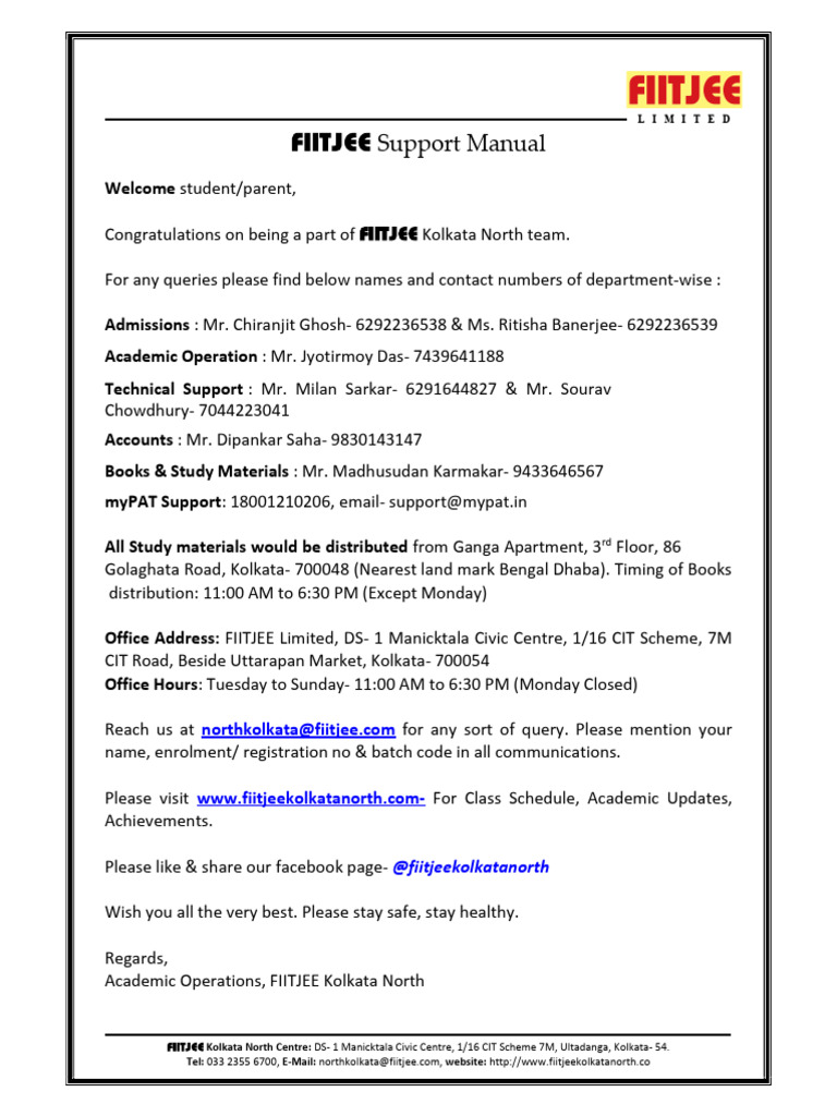 FIITJEE Contact Details | PDF
