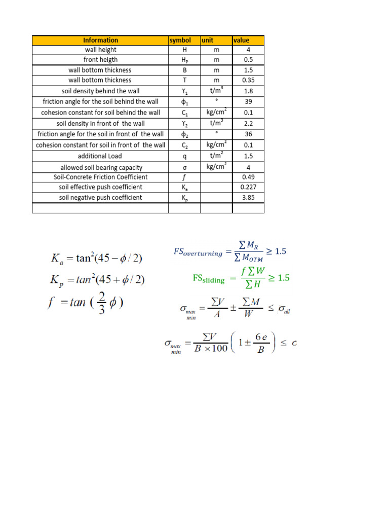 تصميم جدران استنادية5 | PDF | Force | Mechanical Engineering