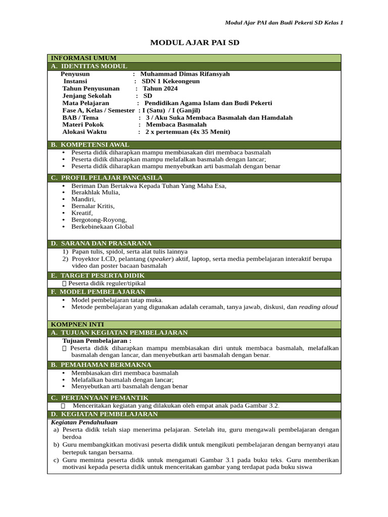 Modul Ajar Dimas | PDF | Karier & Perkembangan