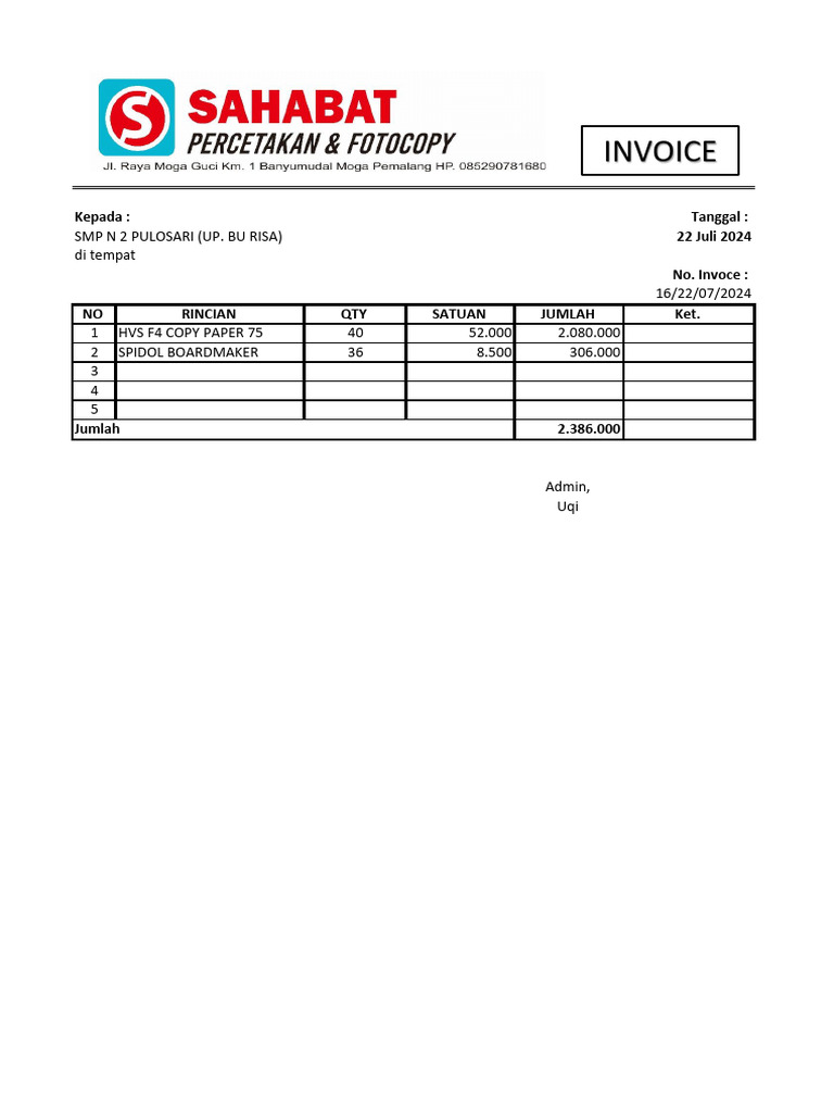Invoice SMP | PDF