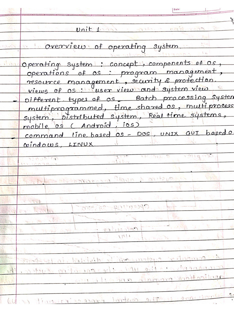 Unit 1 Overview of The Operating System - T1724911048448 | PDF
