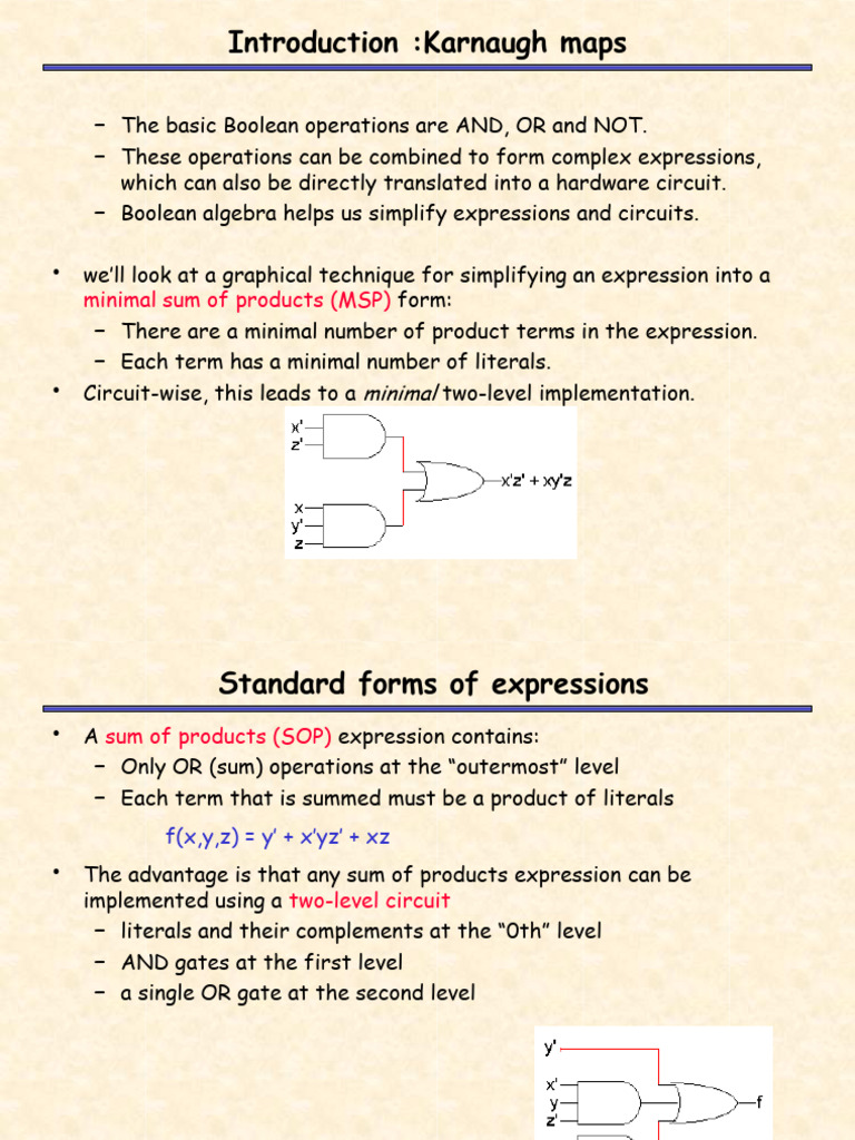 Understanding Karnaugh Maps for Boolean Simplification | PDF | Computer Programming | Arithmetic