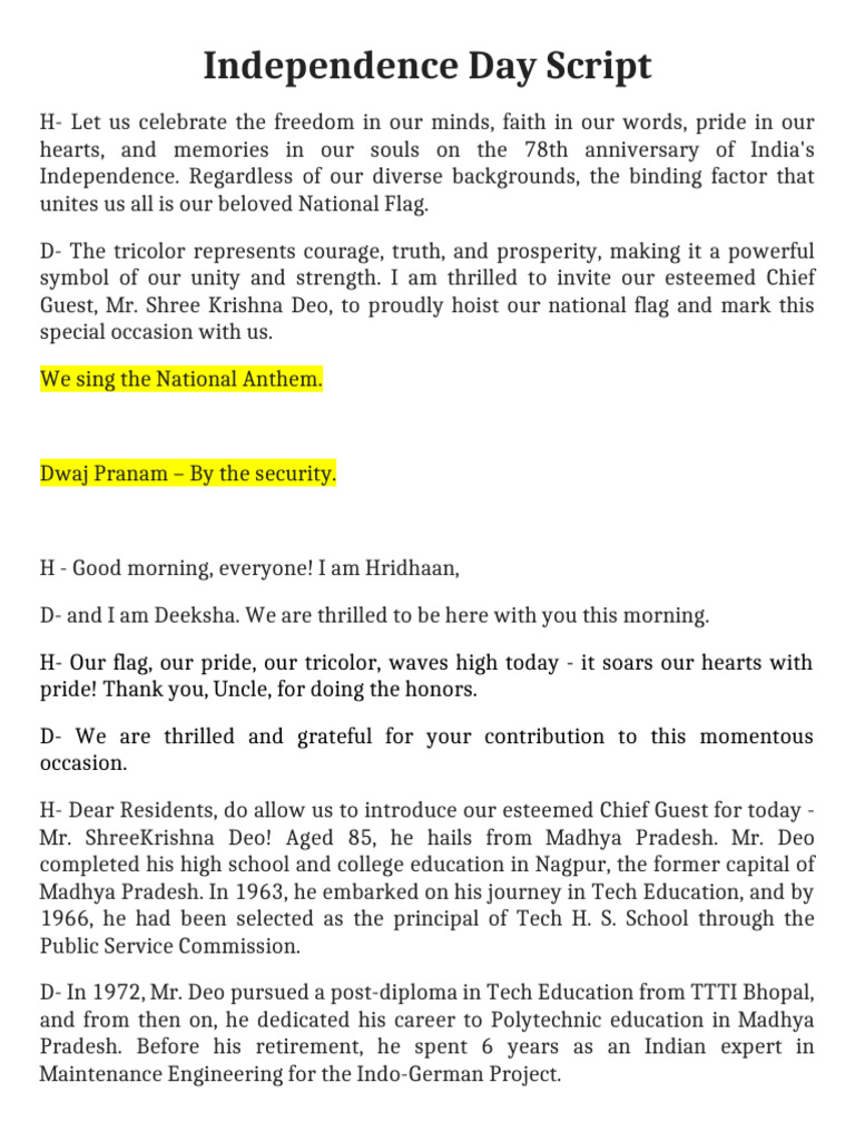 Independence Day | PDF