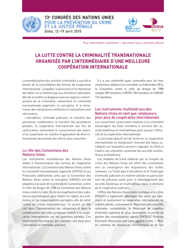 Coopération internationale contre la criminalité | PDF | Justice ...