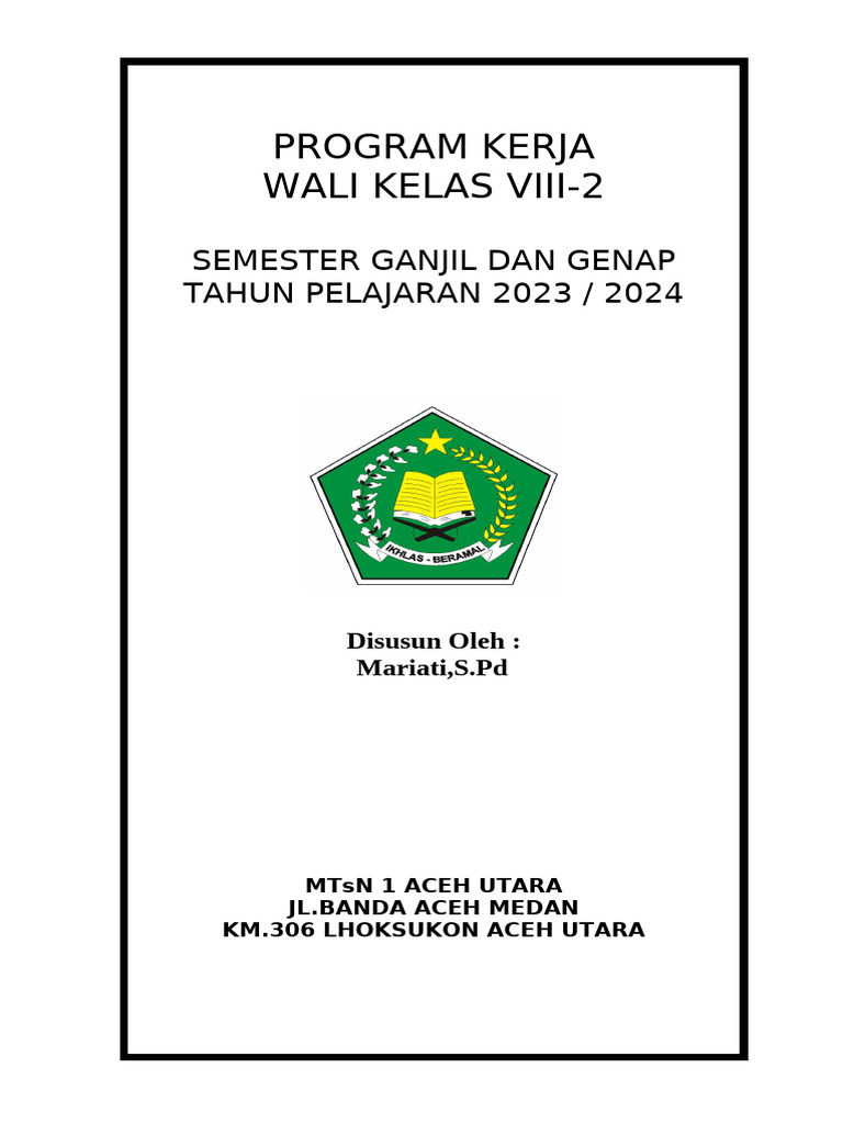 PROGRAM WALI KELAS 2023 Mar | PDF