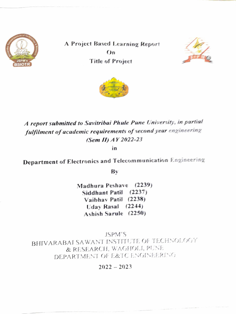 PBL Project Report | PDF