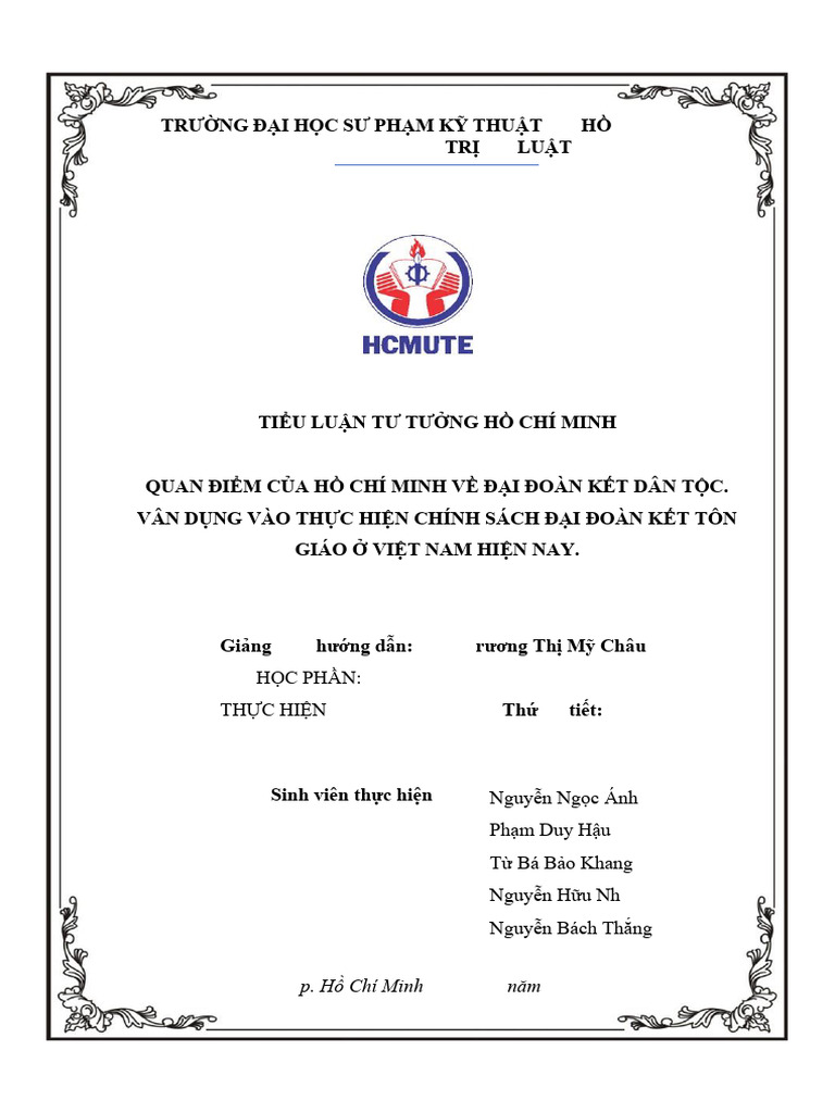 Tiểu Luận Tt Hcm - Nhóm 3 | PDF