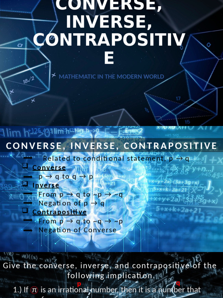 Converse, Inverse, Contrapositive | PDF