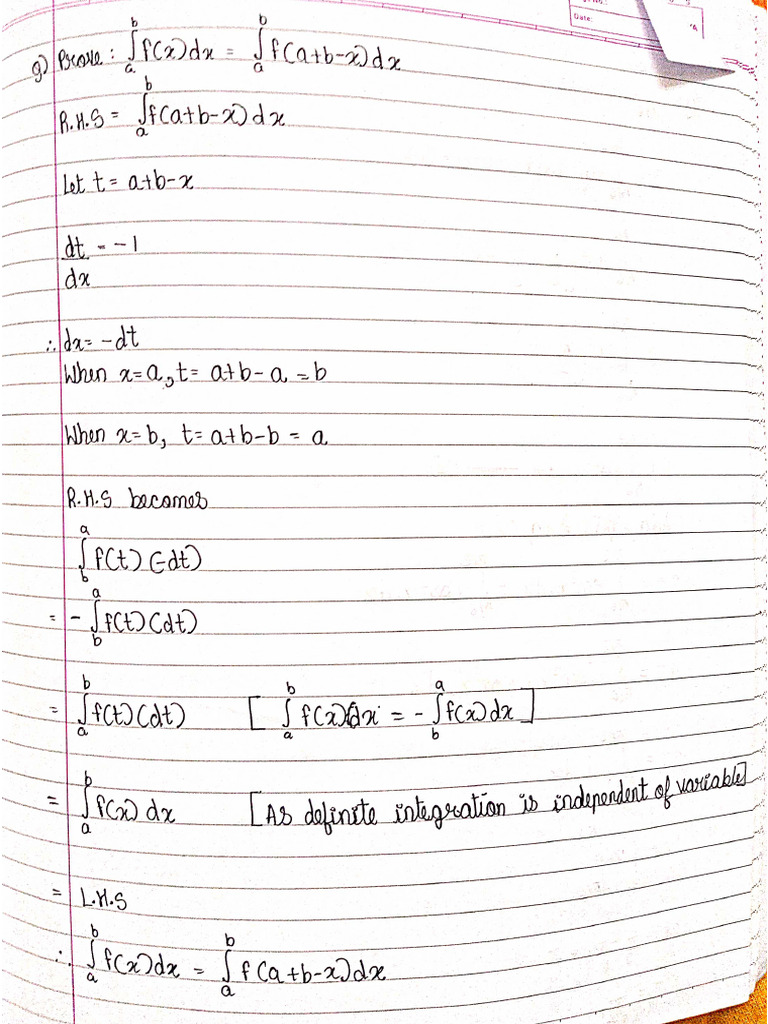 Definite Integration Theorems | PDF