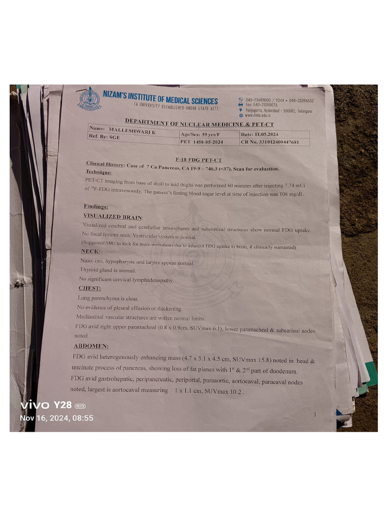 Pet CT Report | PDF