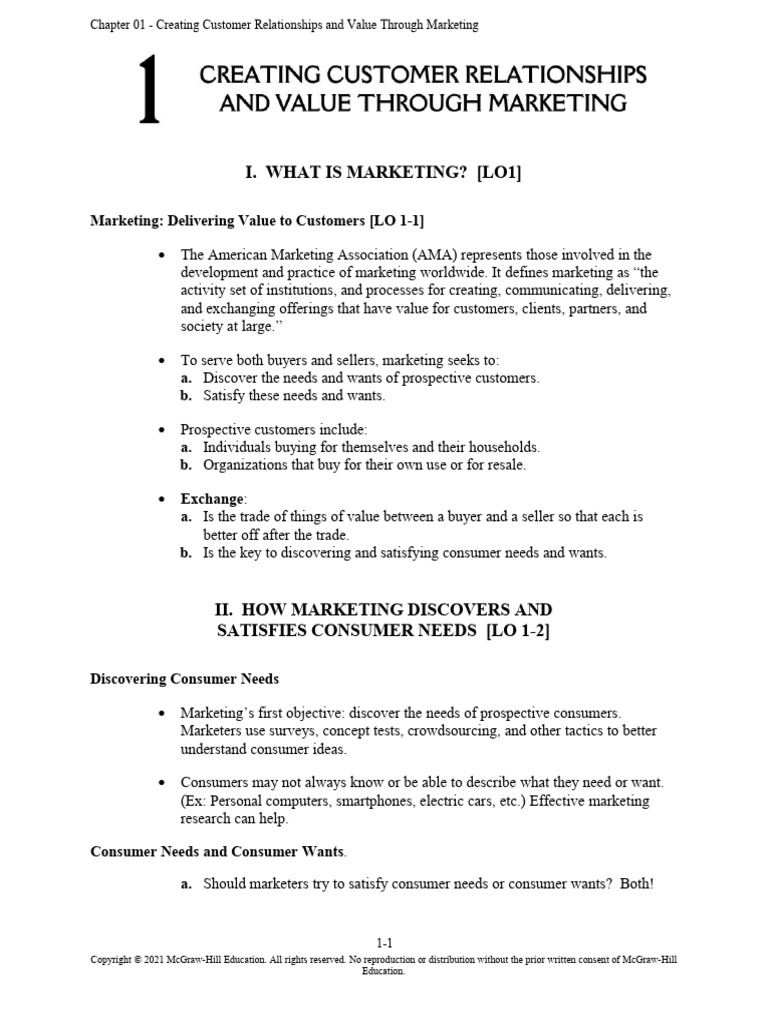 Chapter 1 Study Guide - 2024-25 | PDF | Marketing | Customer
