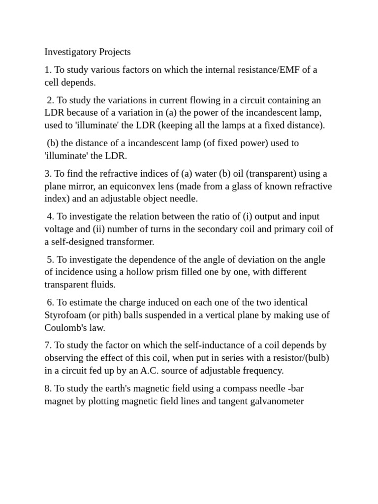 Investigatory Projects | PDF | Science & Mathematics