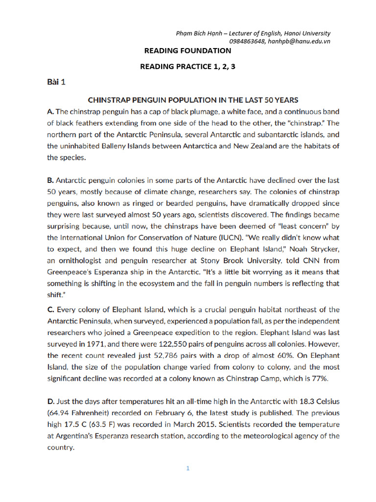 Reading Practice 1, 2 | PDF