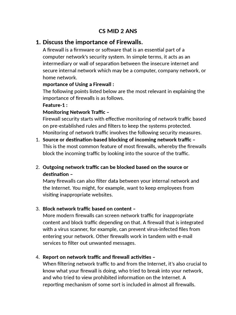 CS MID 2 ANS | PDF | Computer Security | Security