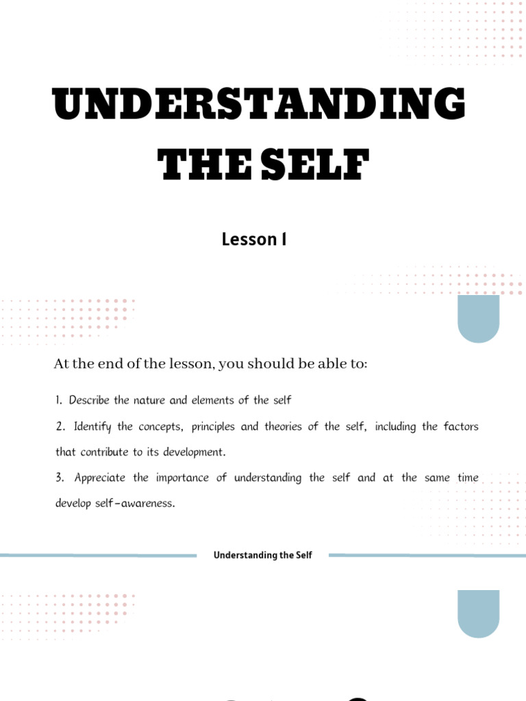 Lesson 1 | PDF | Self Esteem | Self Concept