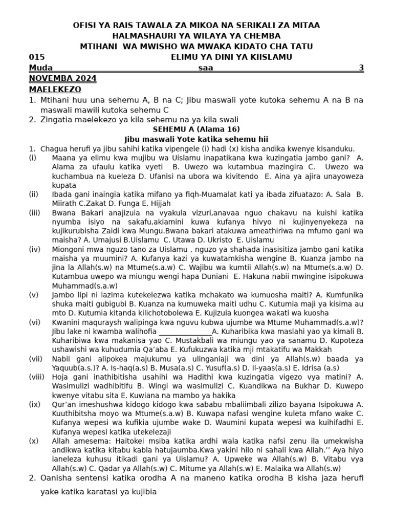 Edk F3 Annual Exam 2024 | PDF