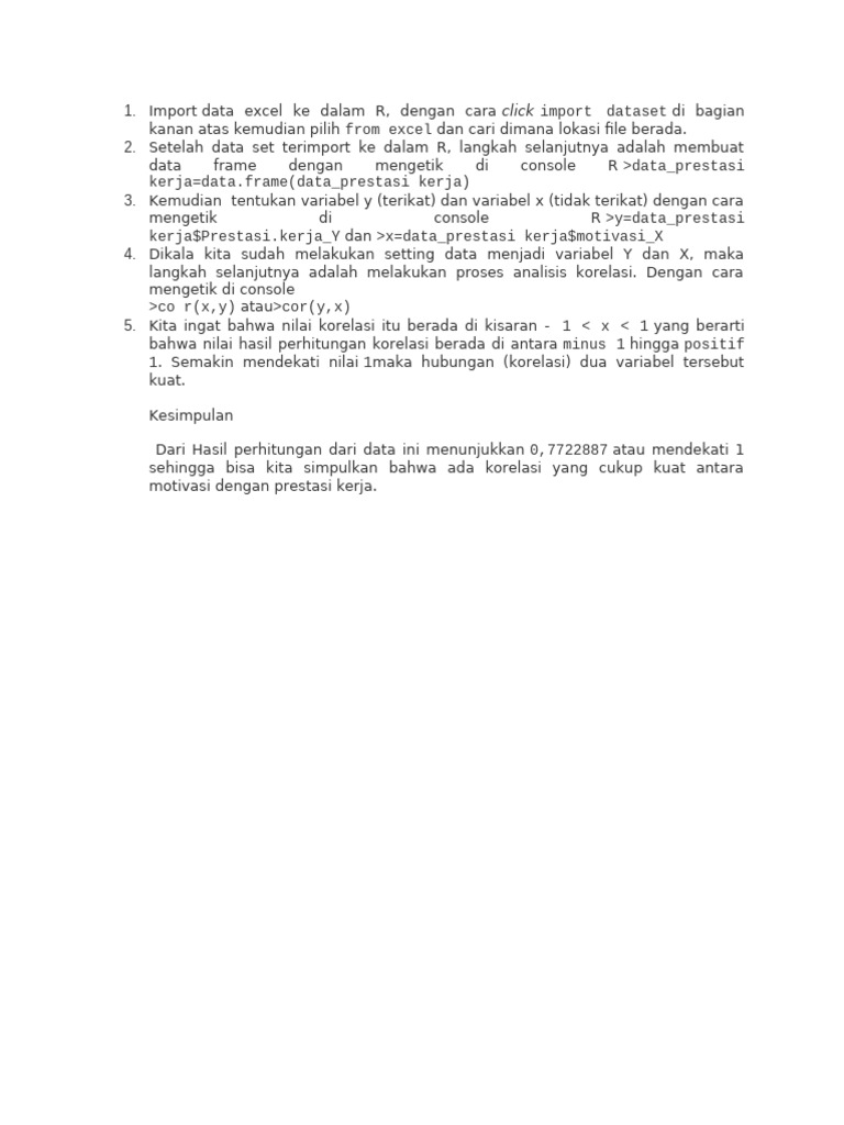 Analisis Korelasi Motivasi dan Prestasi | PDF