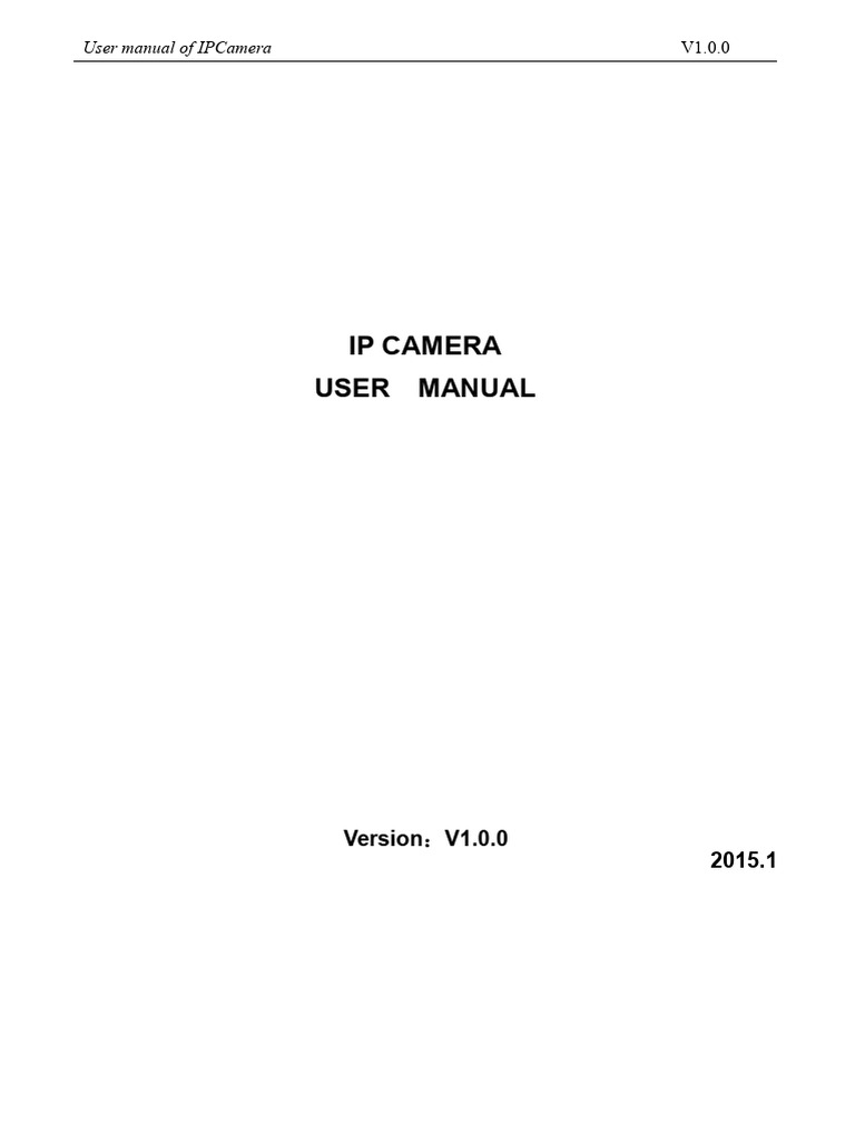 IP Camera User manual | PDF | Ip Address | Computer Network