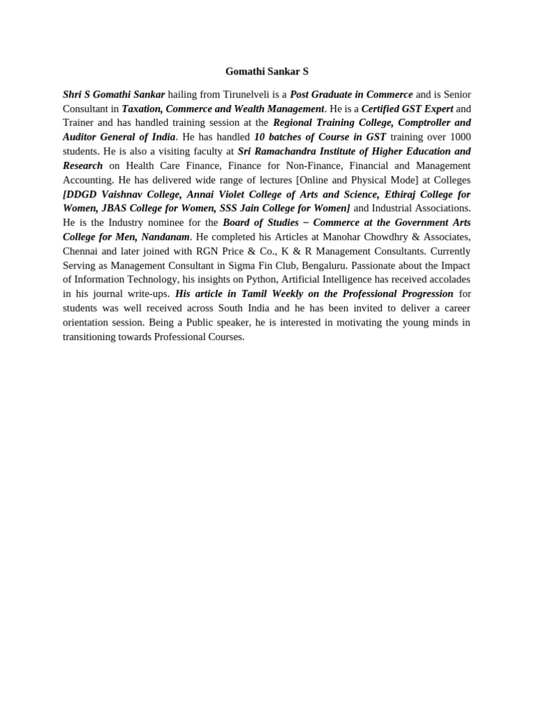 Gomathi Sankar S | PDF