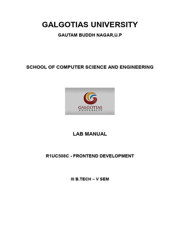 LAB manual Frontend | PDF | World Wide Web | Internet & Web