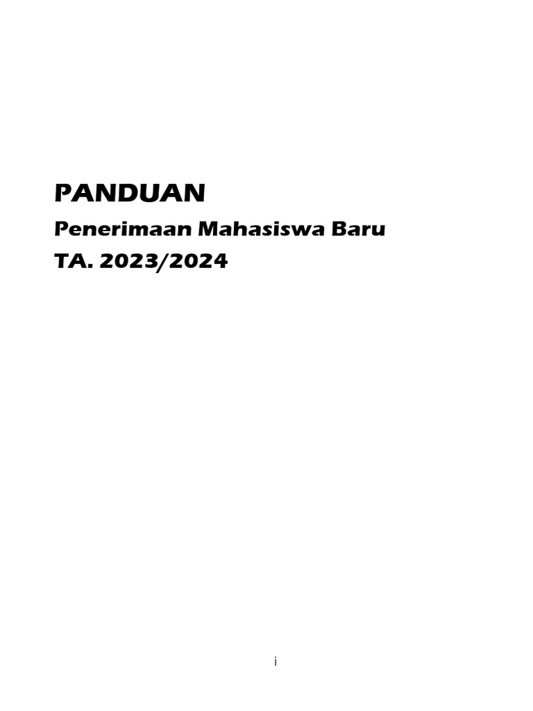 Panduan PMB TA 2023-2024 - Edited | PDF