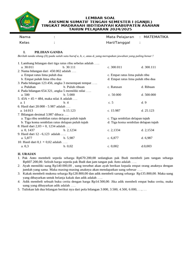 Uts Ganjil MM Ikm 2024-2025 | PDF