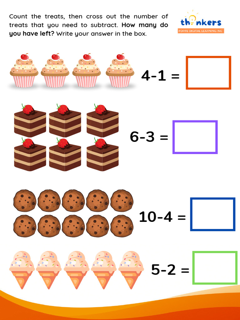 Treat Subtraction Practice Worksheet | PDF | Teaching Methods & Materials