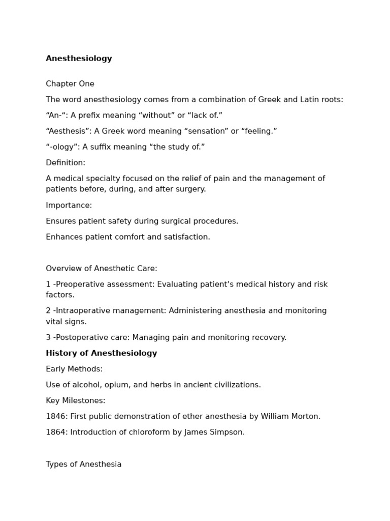 Anesthesiology | PDF | Anesthesia | Medical Specialties