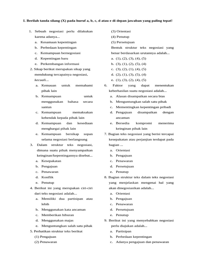 Soal - Pts - Ganjil 2024 2025 B.Indo - Kelas - 10 | PDF